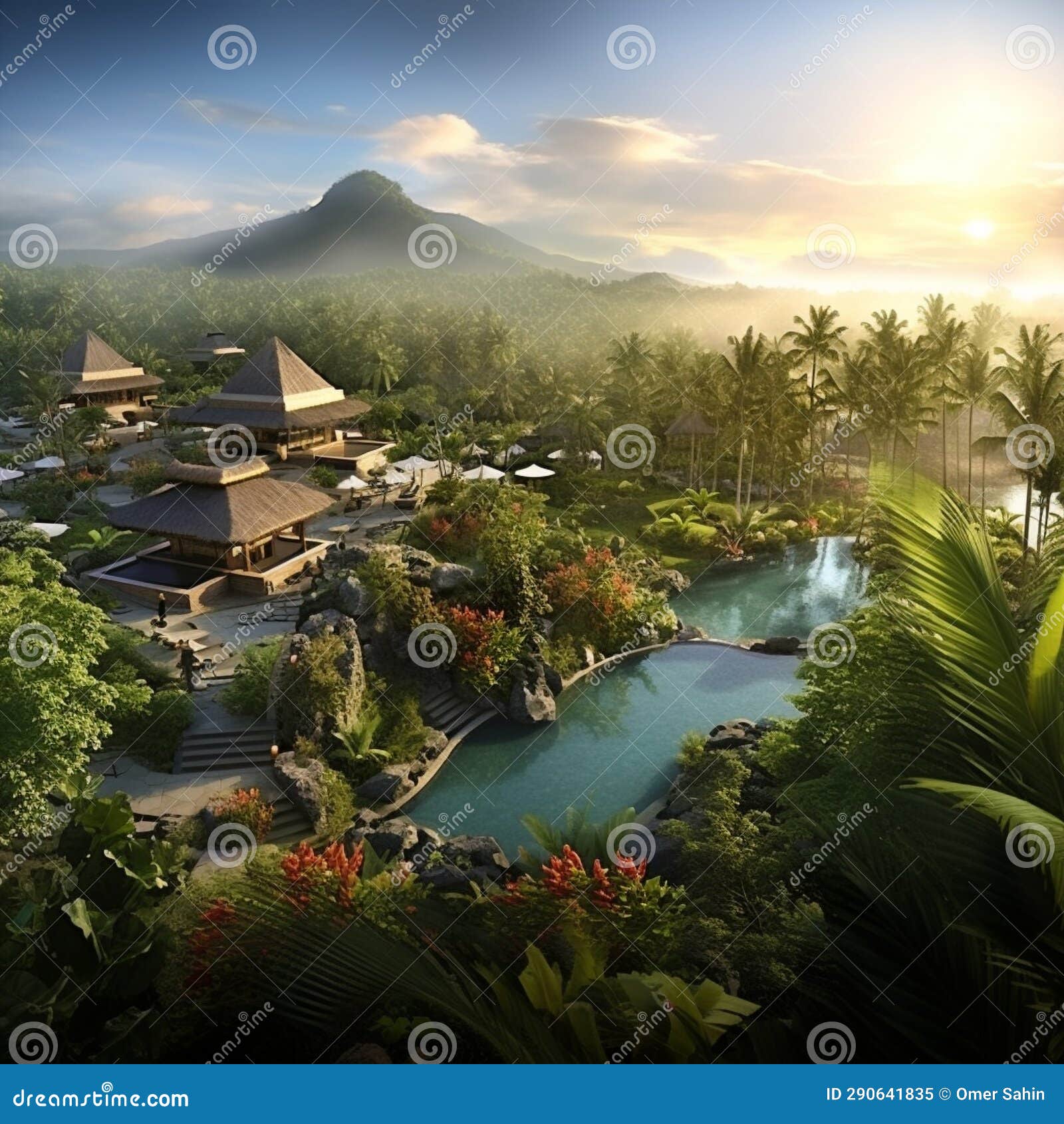 Vibrant Beauty of Bali S Accommodation Scene Stock Image - Image of ...