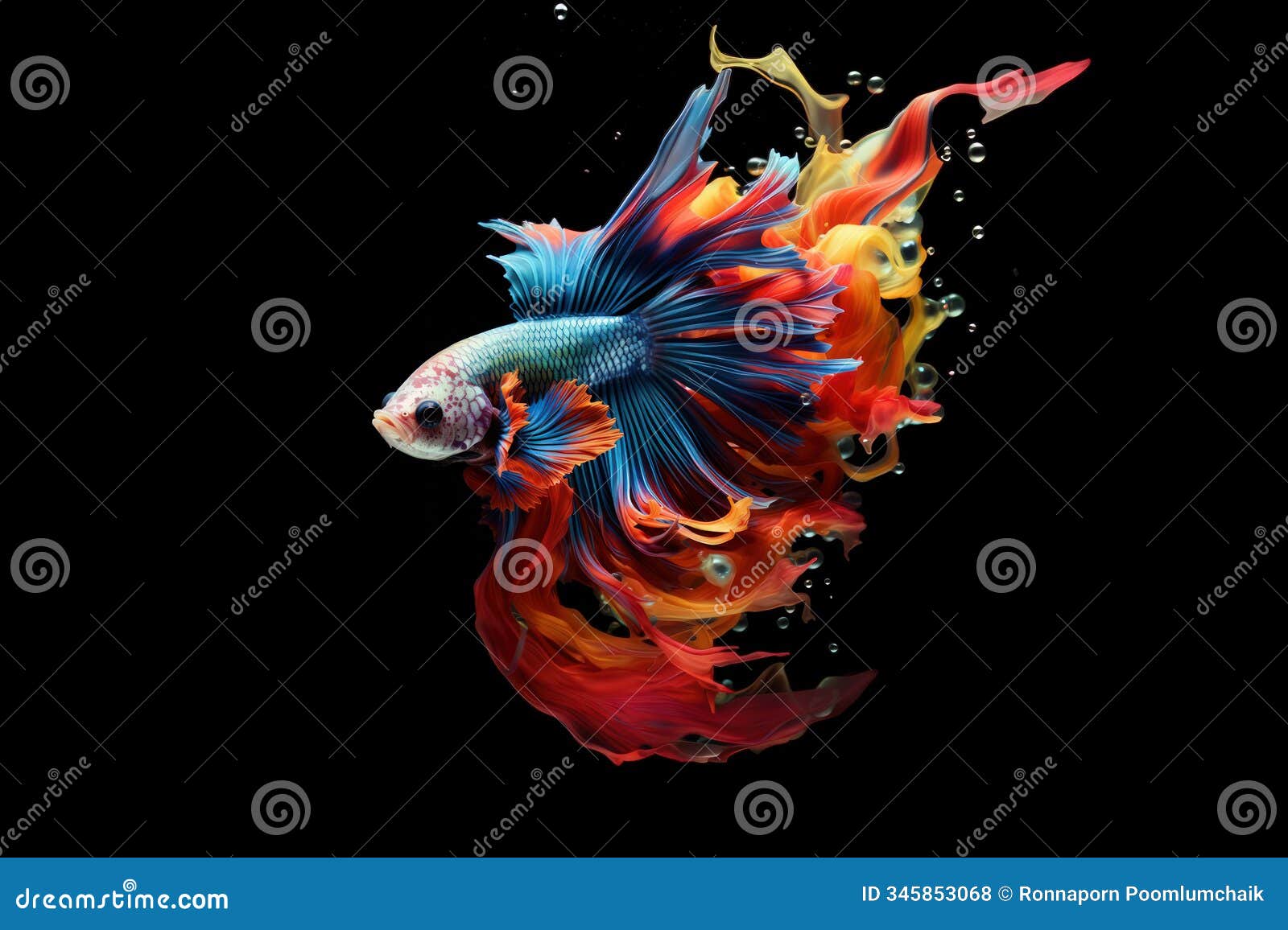 Two Vibrant Betta Fish Facing Each Other Royalty-Free Stock Photography ...