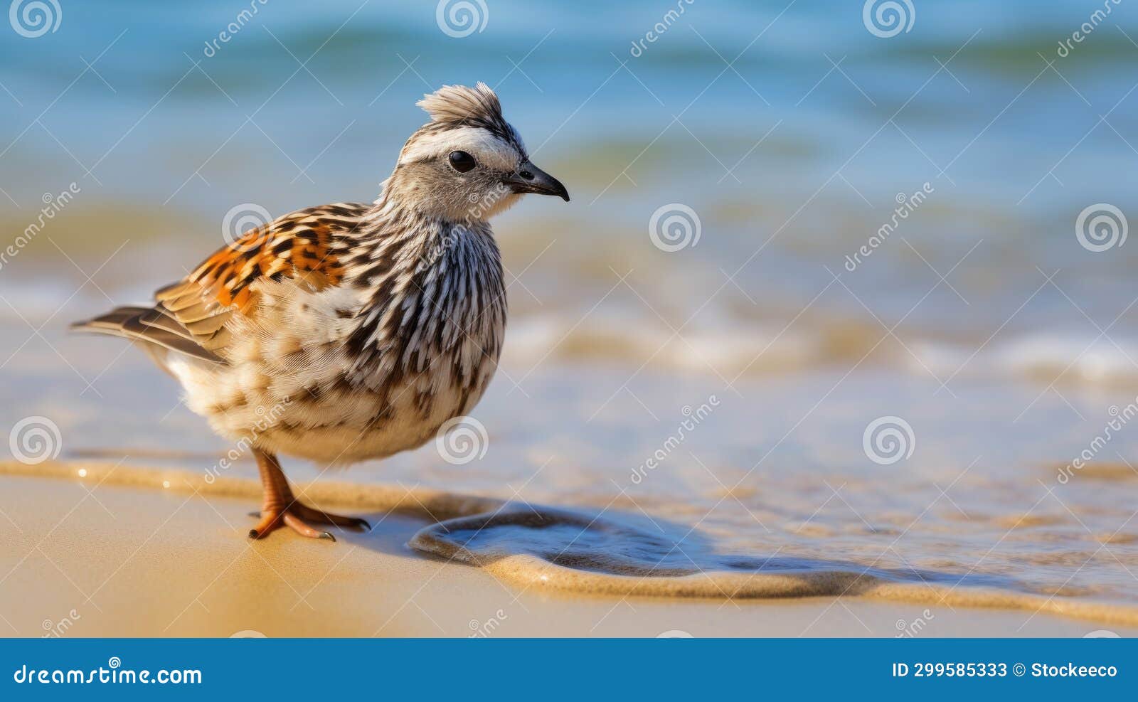 Vibrant Bird on Sand: Explosive Pigmentation and Bold Patterns Stock ...