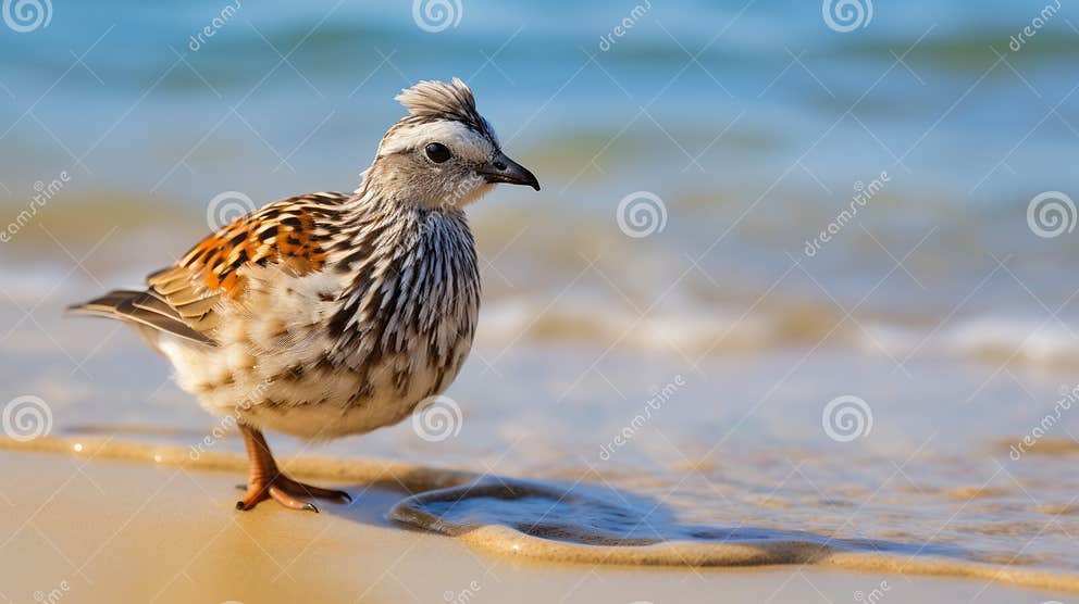 Vibrant Bird on Sand: Explosive Pigmentation and Bold Patterns Stock ...