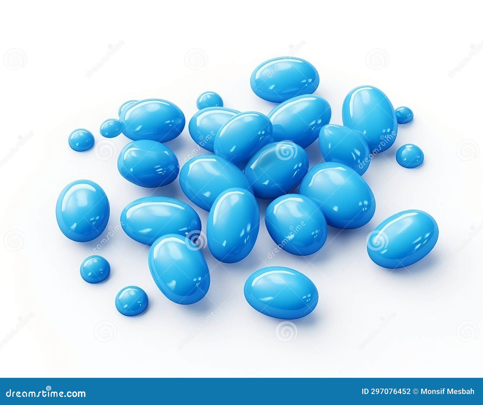 Mesmerizing Blue Drops: a Stunning Visual on a White Canvas Stock ...