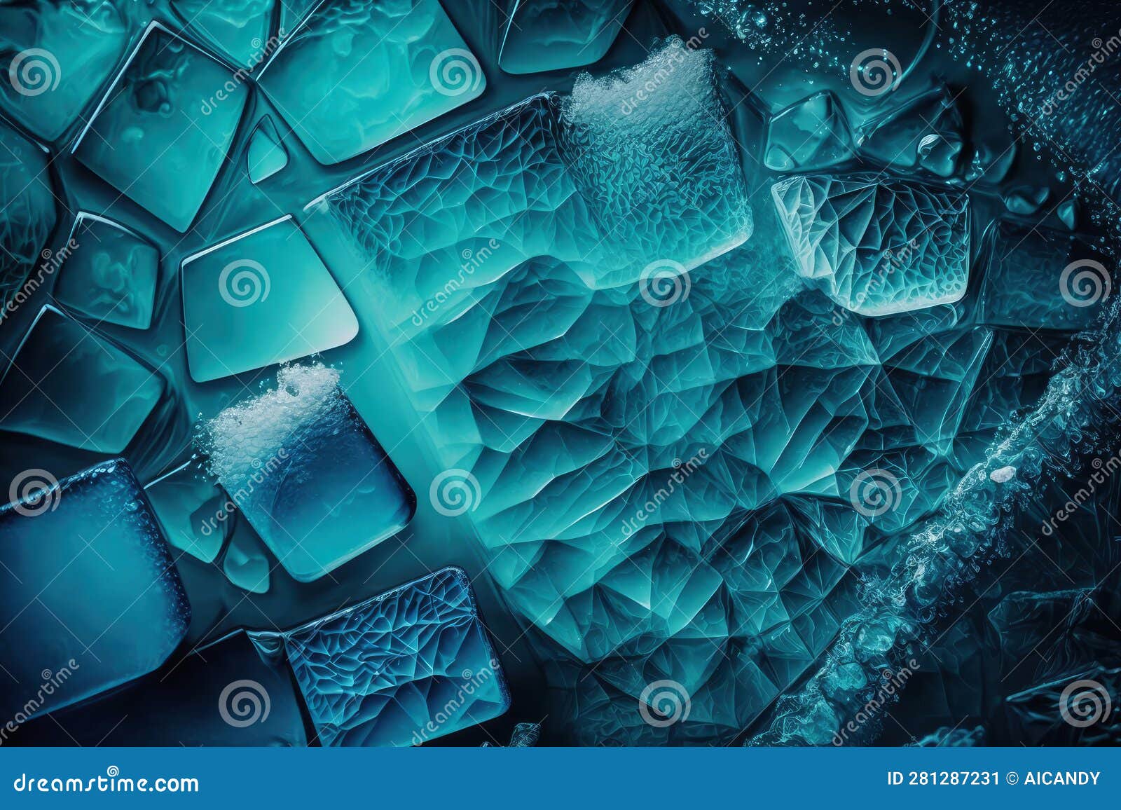 Vibrant Blue Ice Texture with a Geometric Pattern Stock Illustration ...
