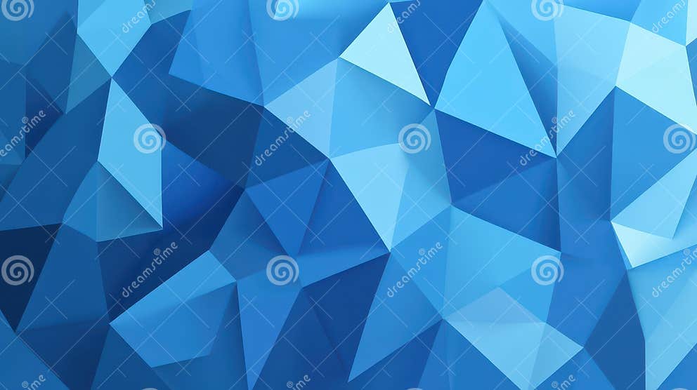 Vibrant Blue Lowpoly Design, a Modern Flat Illustration with Cartoon ...