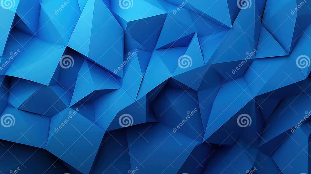 Vibrant Blue Lowpoly Design, a Modern Flat Illustration with Cartoon ...