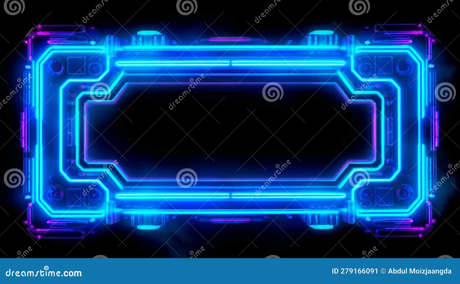 Vibrant Blue Neon Border Adds a Modern Twist Stock Illustration ...