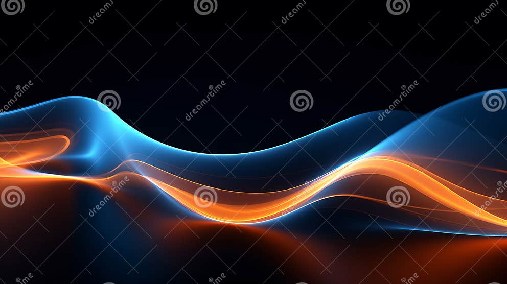 A Vibrant Blue and Orange Light Wave Against a Dark Backdrop ...