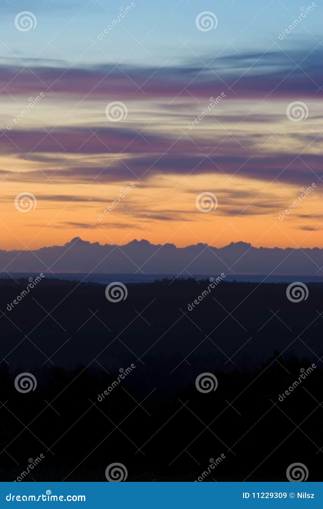 Vibrant Blue Orange Sunrise Over Swedish Mountains Stock Image - Image ...