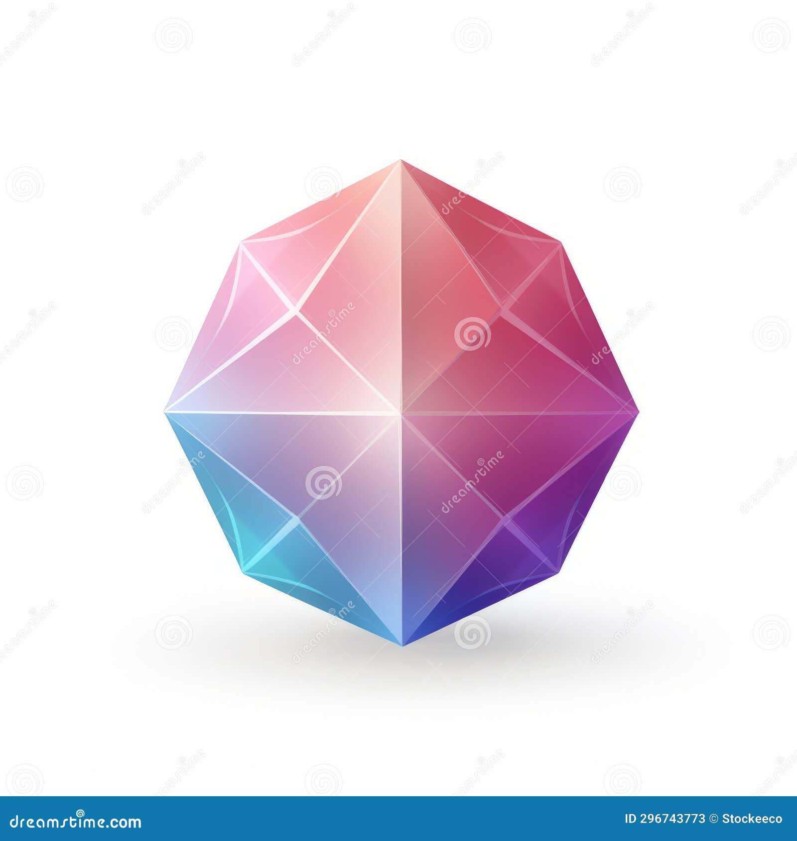 Vibrant Blue and Pink Diamond Shape Logo with Geodesic Structure Stock ...