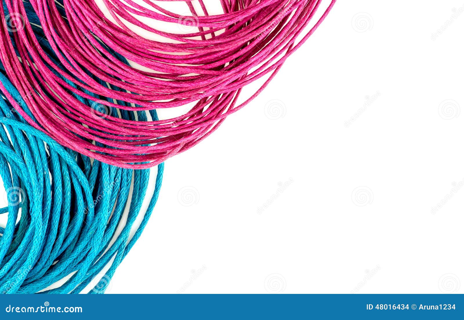 Vibrant Blue and Pink String Rope with White Copyspace Stock Photo ...