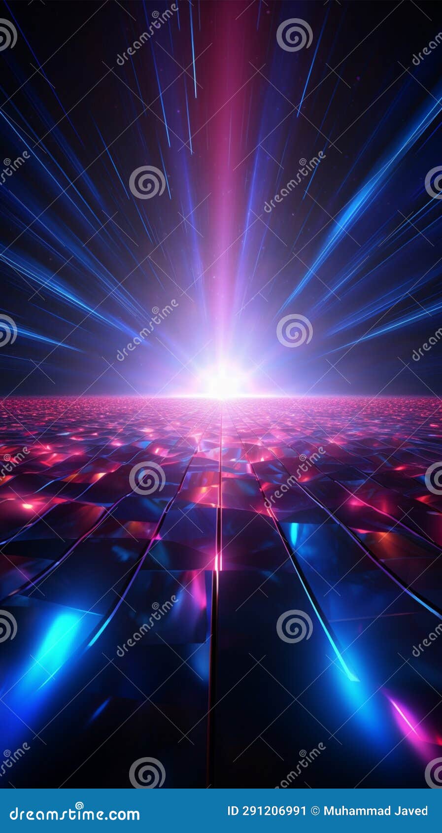 Vibrant Blue and Red Rays Create an Electrifying Disco Atmosphere Stock ...