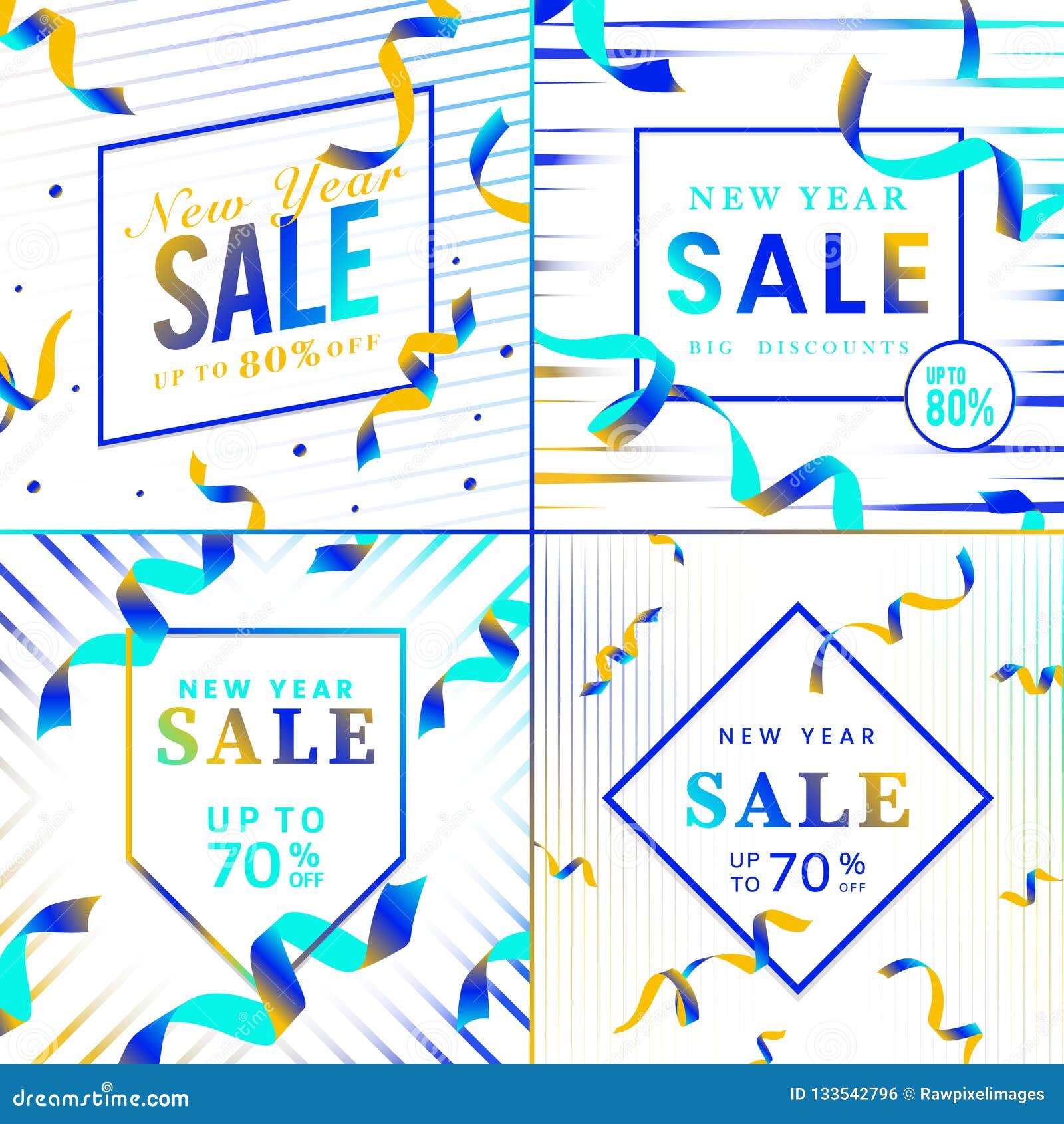 Vibrant Blue Sale Sign Vector Set Stock Vector - Illustration of online ...