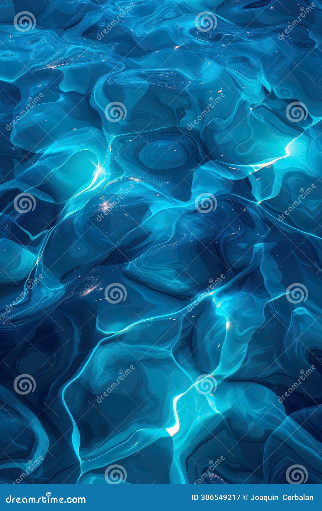 Vibrant Blue Surface of Water, Capturing Its Texture and Movement Stock ...