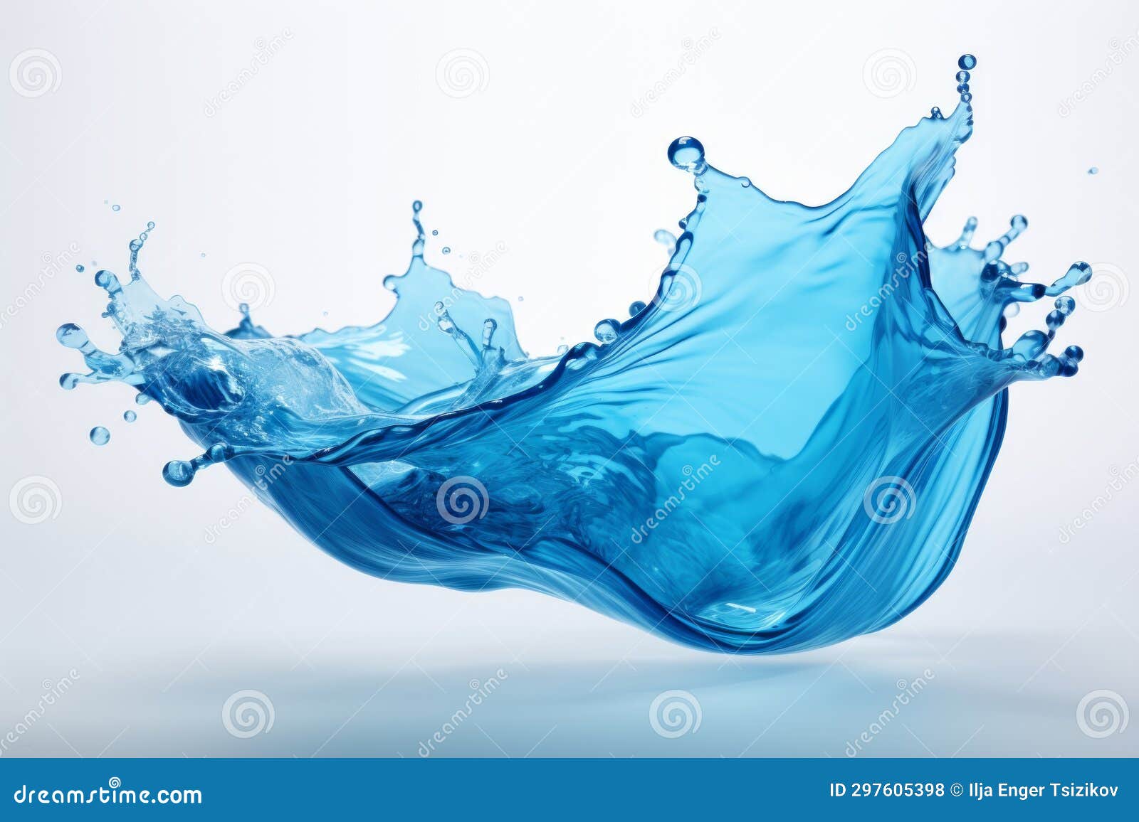 Vibrant Blue Water Splash Isolated on White Background Design Element ...