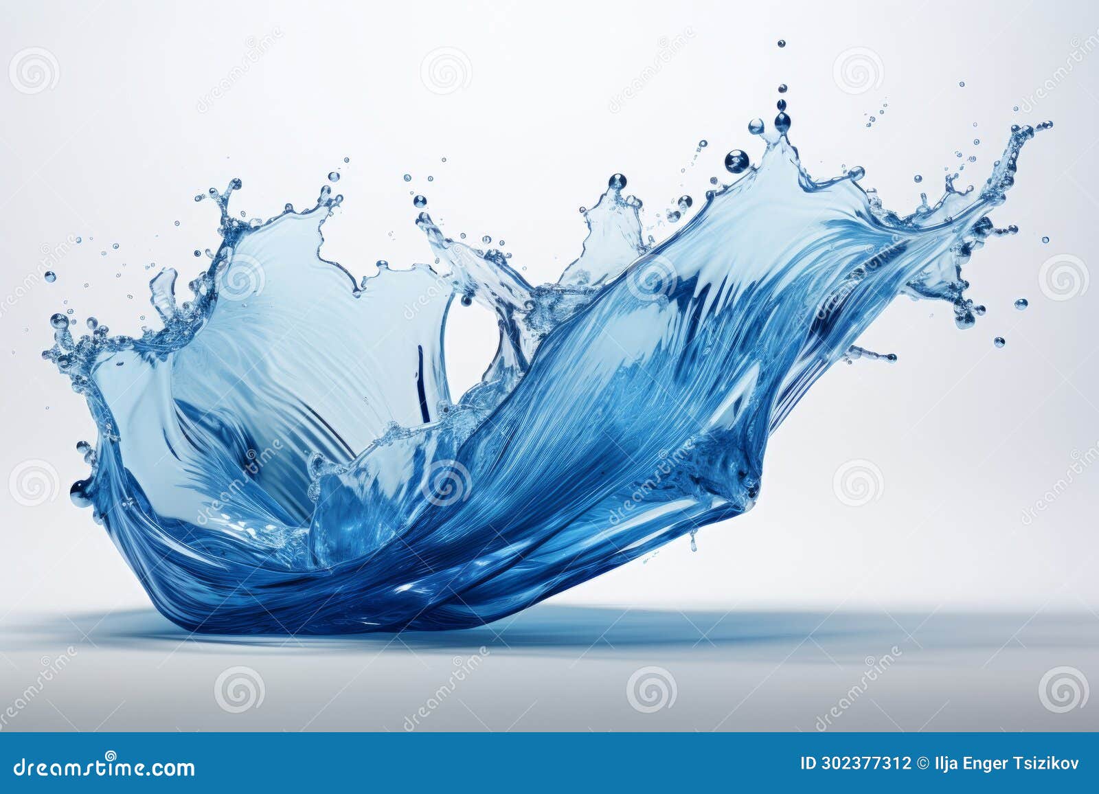 Vibrant Blue Water Splash Isolated on White Background Design Element ...