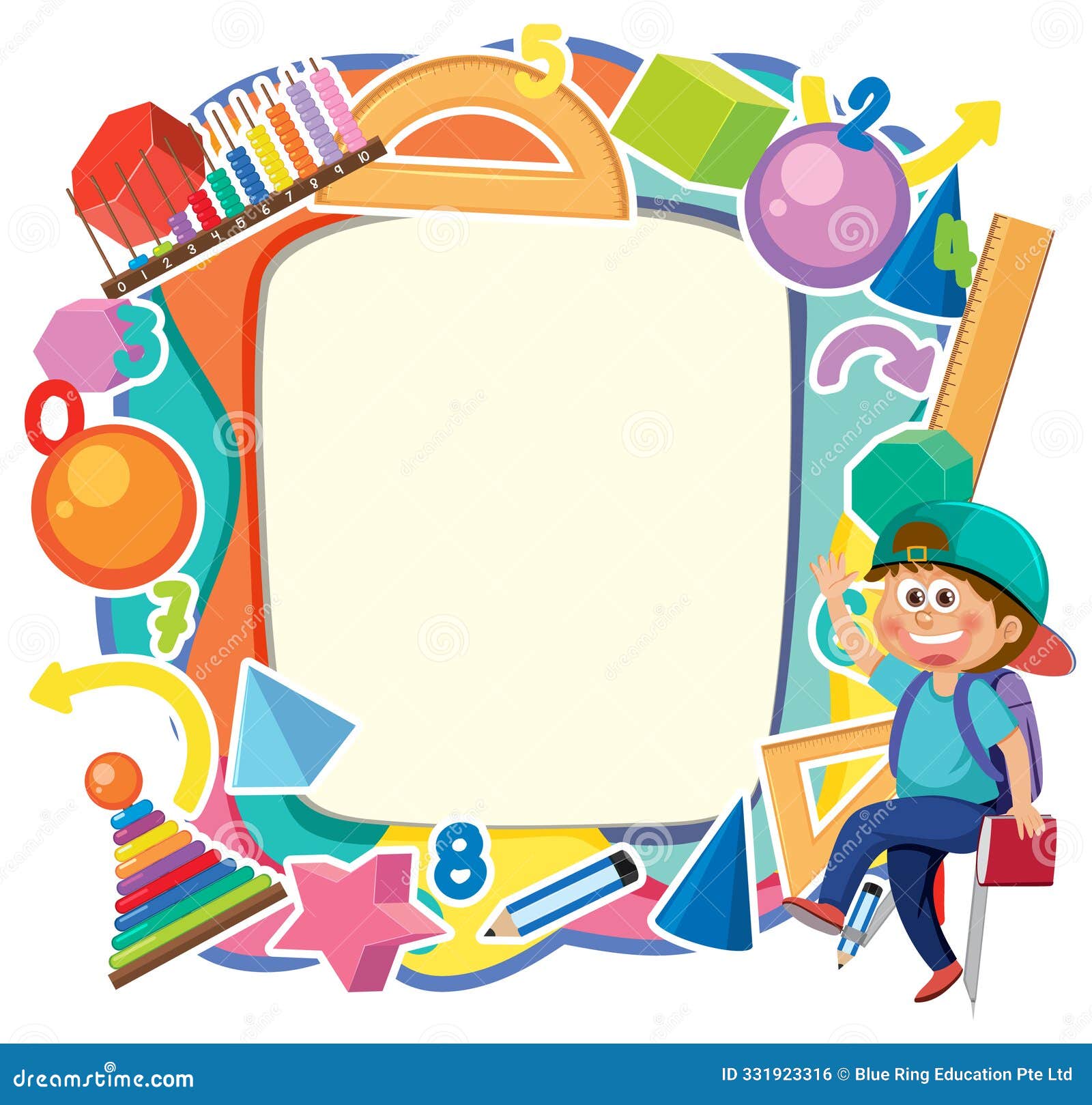 A Vibrant Border of Educational Tools Stock Vector - Illustration of ...