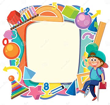 A Vibrant Border of Educational Tools Stock Vector - Illustration of ...