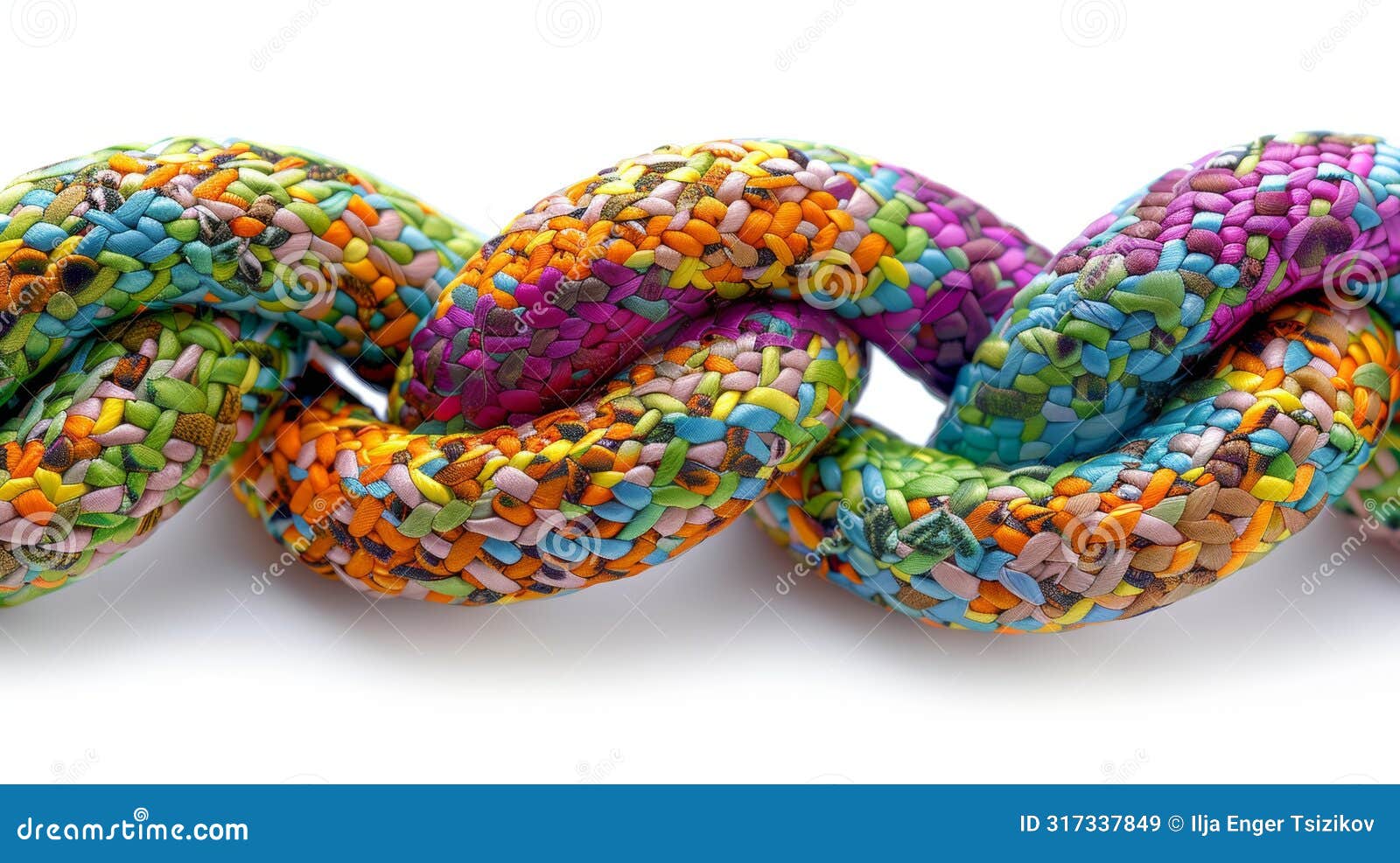 Vibrant Braided Ropes on White Background Symbolizing Unity, Diversity ...