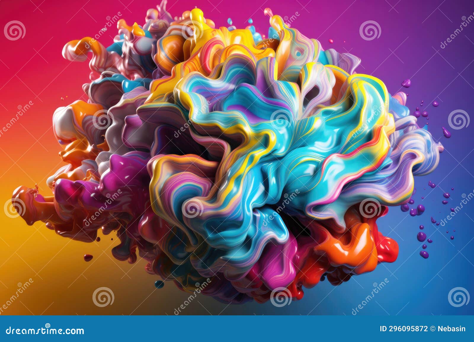 A Vibrant Brain in Diverse Colors Showcasing Neural Diversity and ...