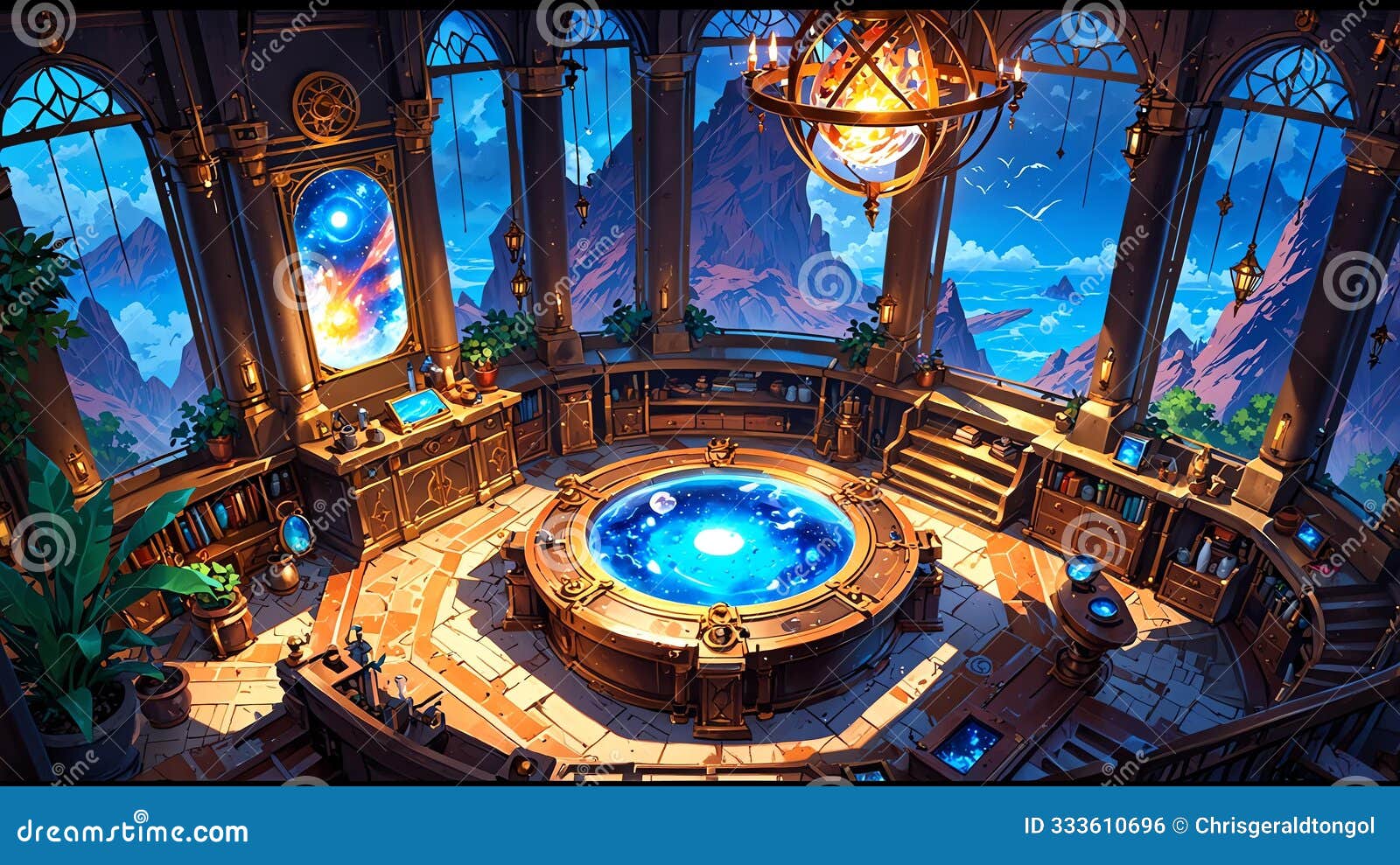 Vibrant Breathtaking Panoramic View of an Alchemy Lab Ai Generated ...