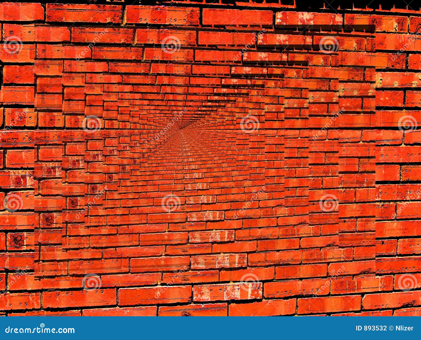 Vibrant Brick Wall Infinity Wallpaper Stock Illustration - Illustration ...