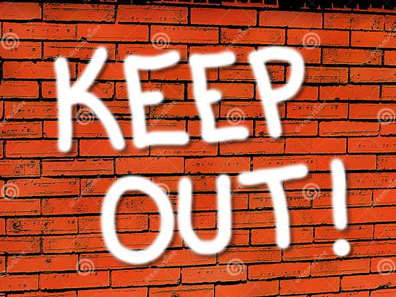 Vibrant Brick Wall Keep Out Wallpaper Stock Illustration - Illustration ...