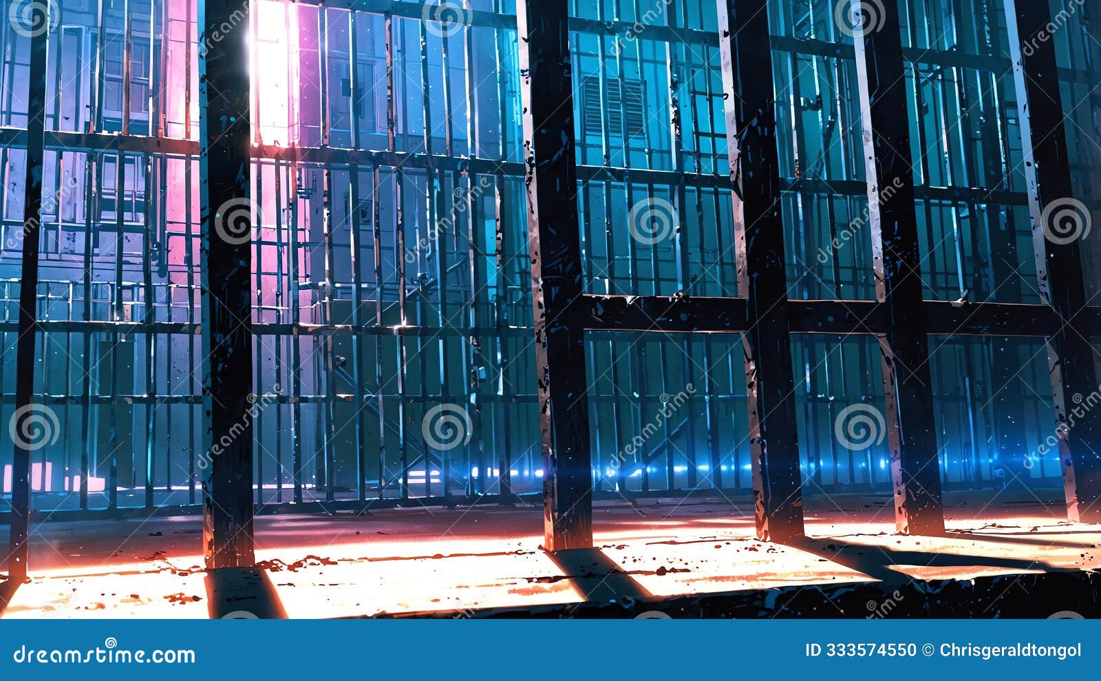 Vibrant Bright Front of a Prison Anime Ai Generated Stock Illustration ...
