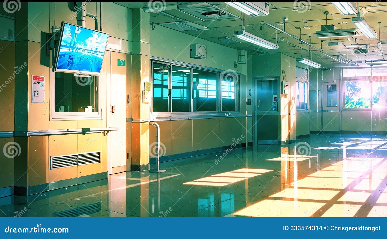 Vibrant Bright Hospital Anime Ai Generated Stock Illustration ...
