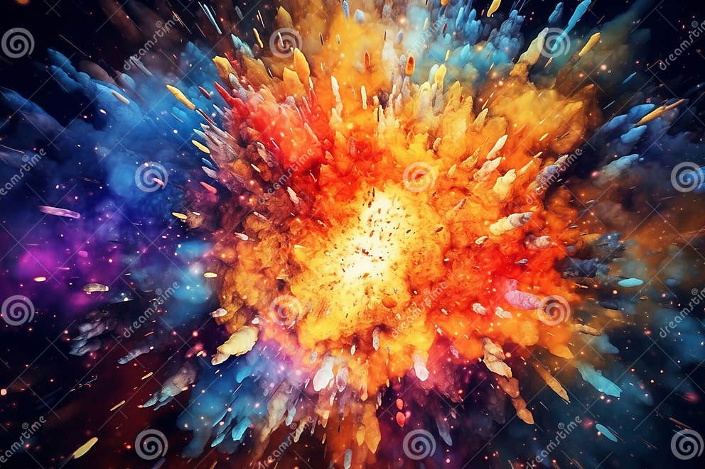 Vibrant Bursts of Abstract Color, an Explosive Canvas of Creativity ...