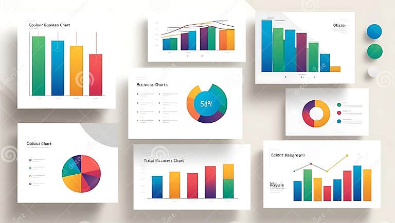 Colorful Data Visualizations Featuring Various Business Charts, Graphs ...