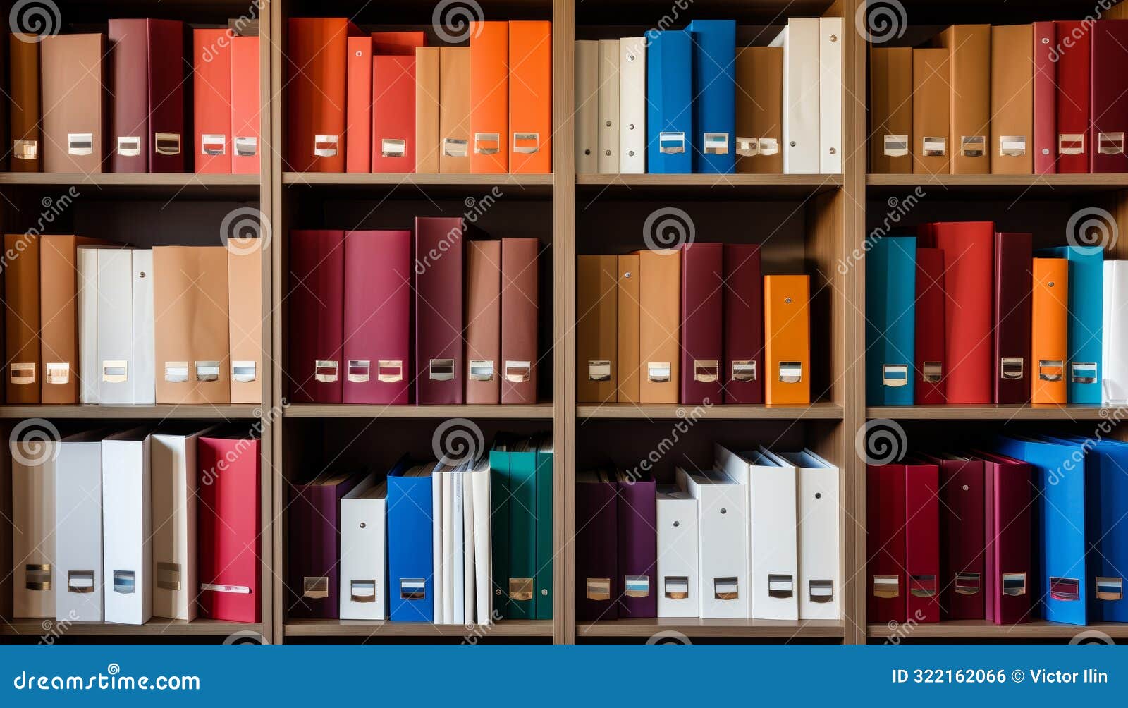 Vibrant Business Document Folders Organized on Office Shelves with ...