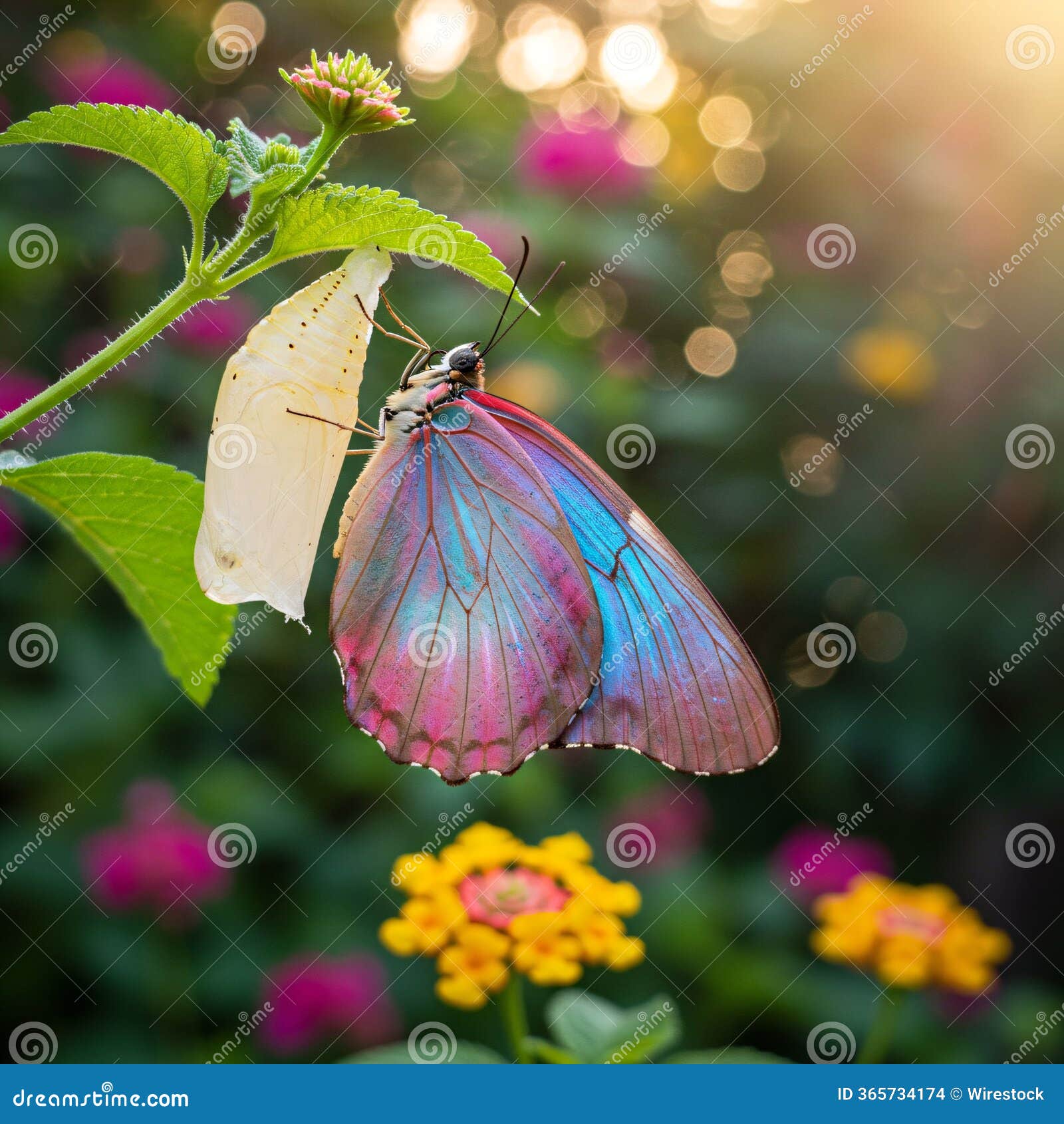 Butterfly Emerges From Chrysalis. Nature Shows Metamorphosis. Life ...