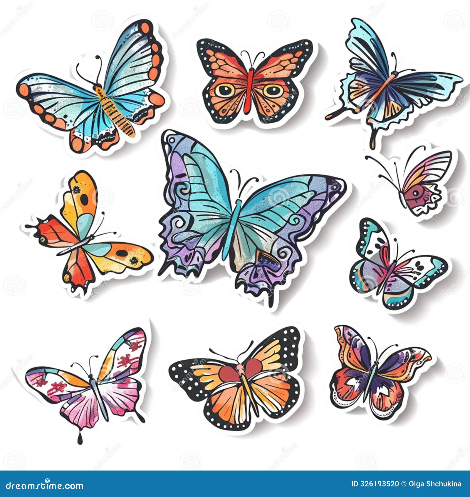 Butterfly Stickers On The Wall Of A House. Size Of The Art Is Made ...