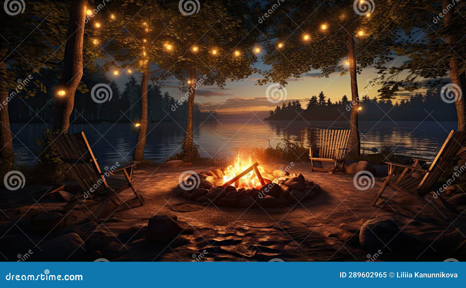A Vibrant Campfire Burning in a Cast Iron Fire Pit on a Forest Beach ...