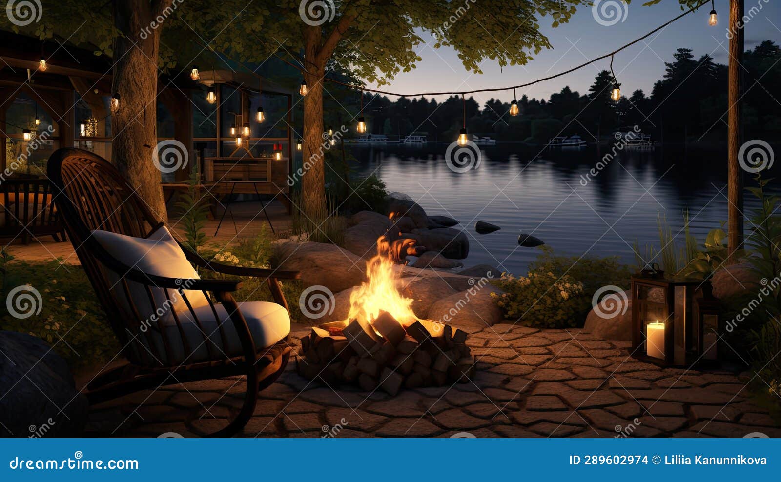 A Vibrant Campfire Burning in a Cast Iron Fire Pit on a Forest Beach ...