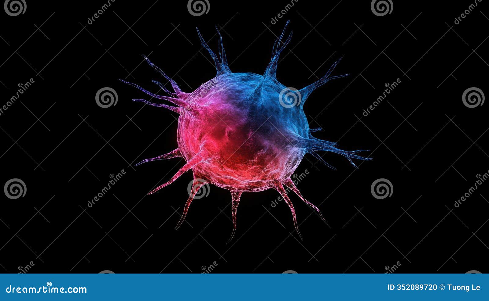 Vibrant Cancer Cell in Multi-Colors Stock Illustration - Illustration ...