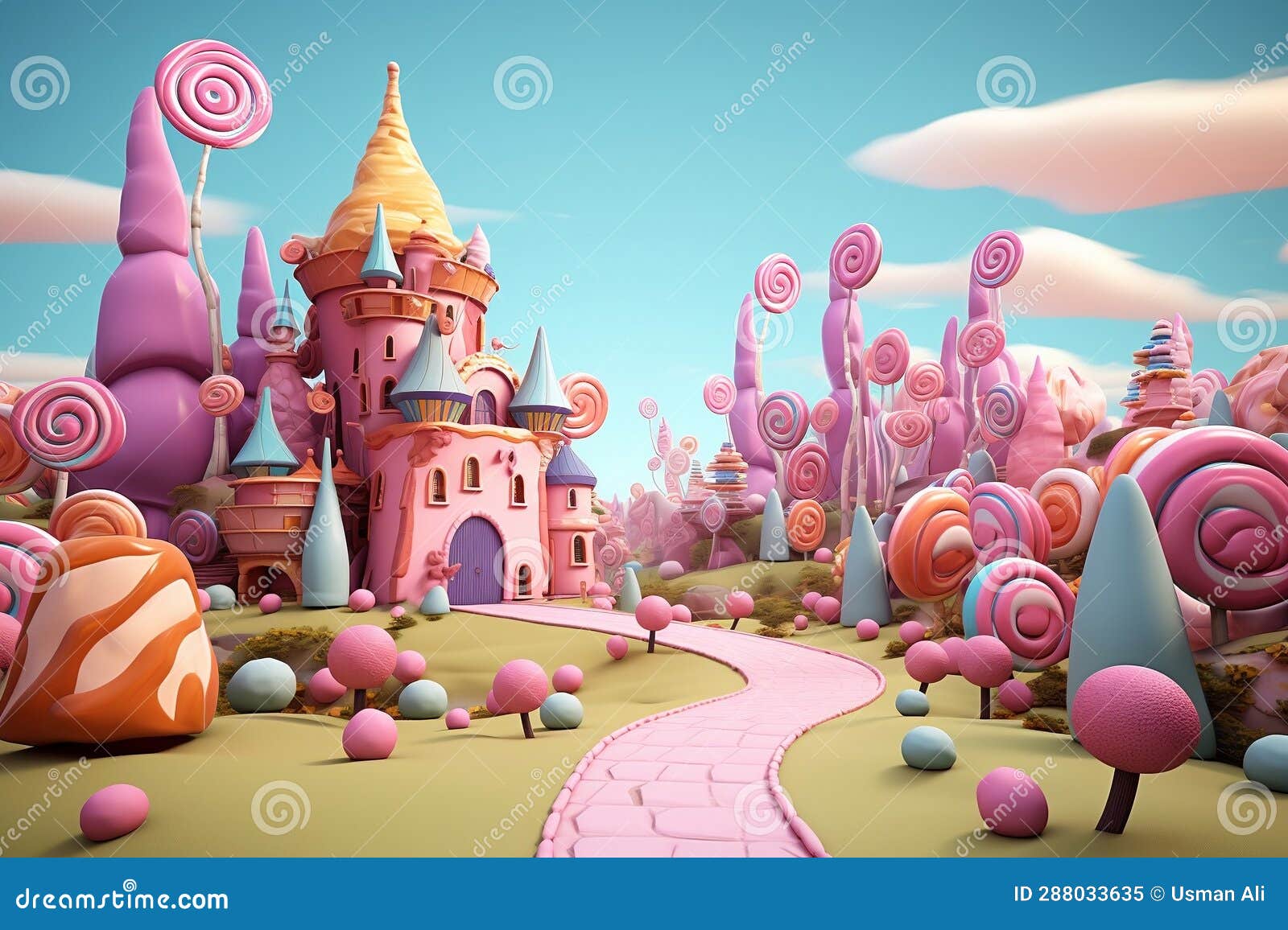 Vibrant Candy Land. a Visual Delight Stock Image - Image of digital ...
