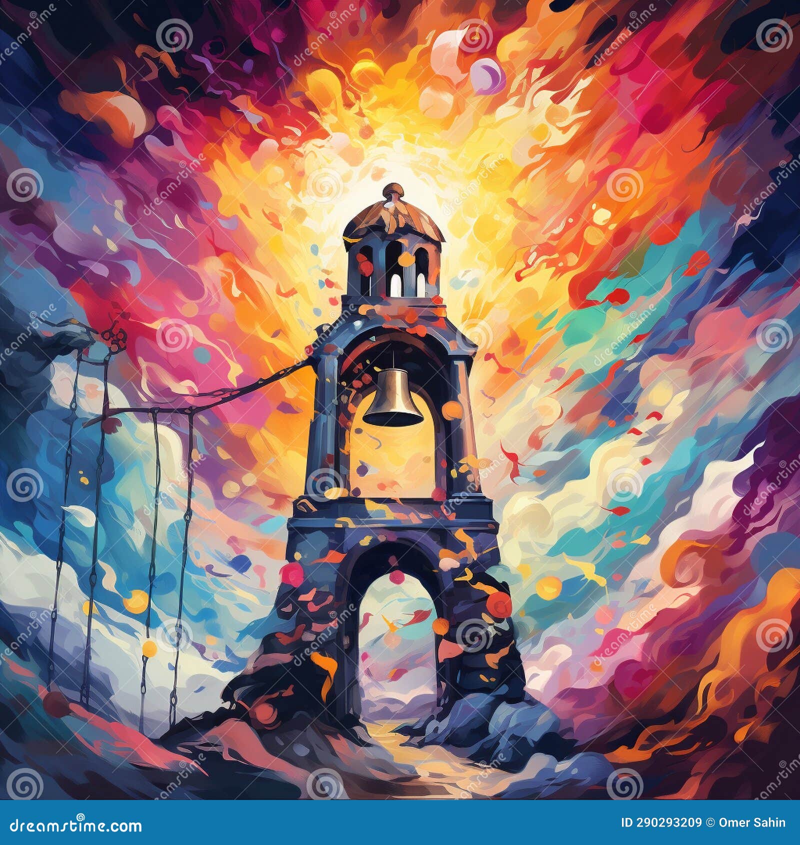 Vibrant and Captivating Bell Tower with a Unique Twist Stock Image ...