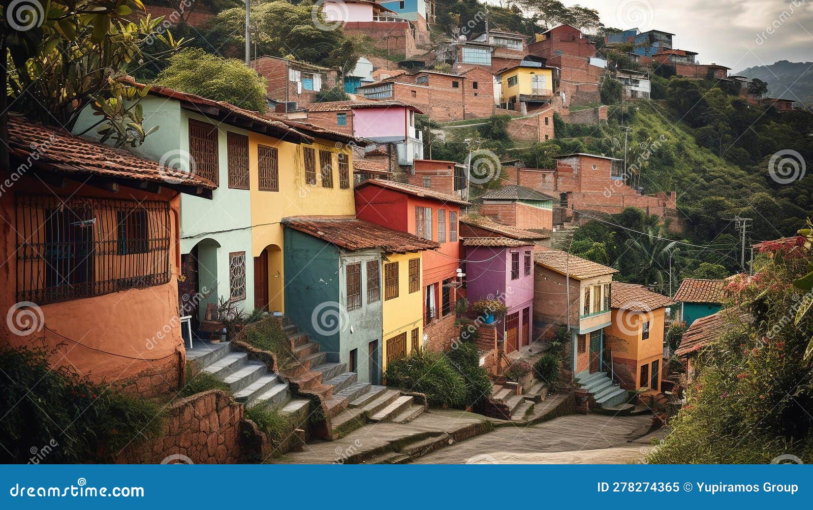 Vibrant Caribbean Hut with Multi Colored Roof Tiles Generated by AI ...