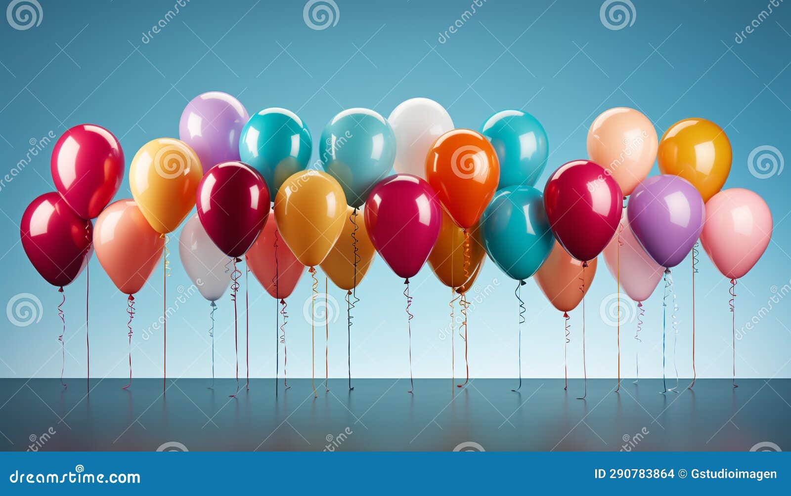 A Vibrant Celebration of Joy, Balloons Flying in Mid Air Generated by ...