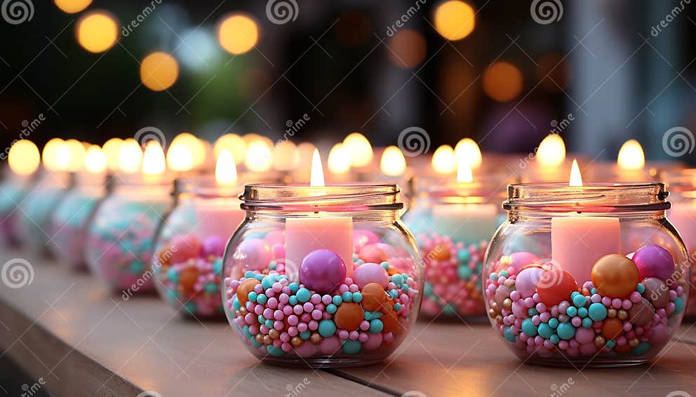 A Vibrant Celebration of Love with Multi Colored Candle Decorations ...