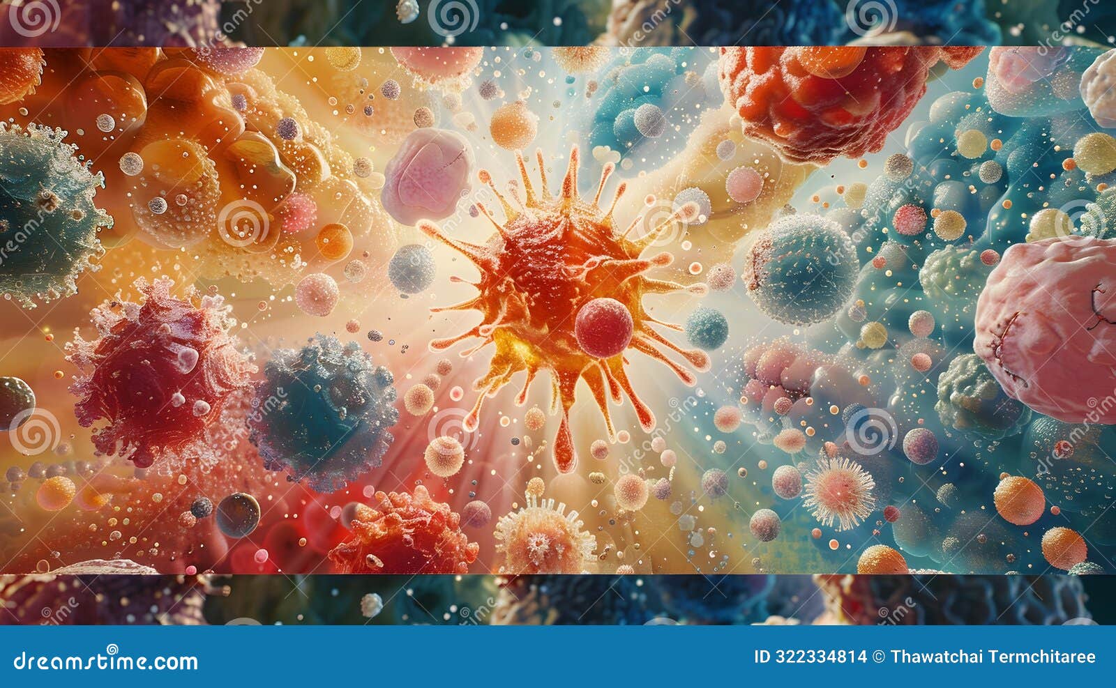 Vibrant Cellular Visualization of Immune System Support Stock ...