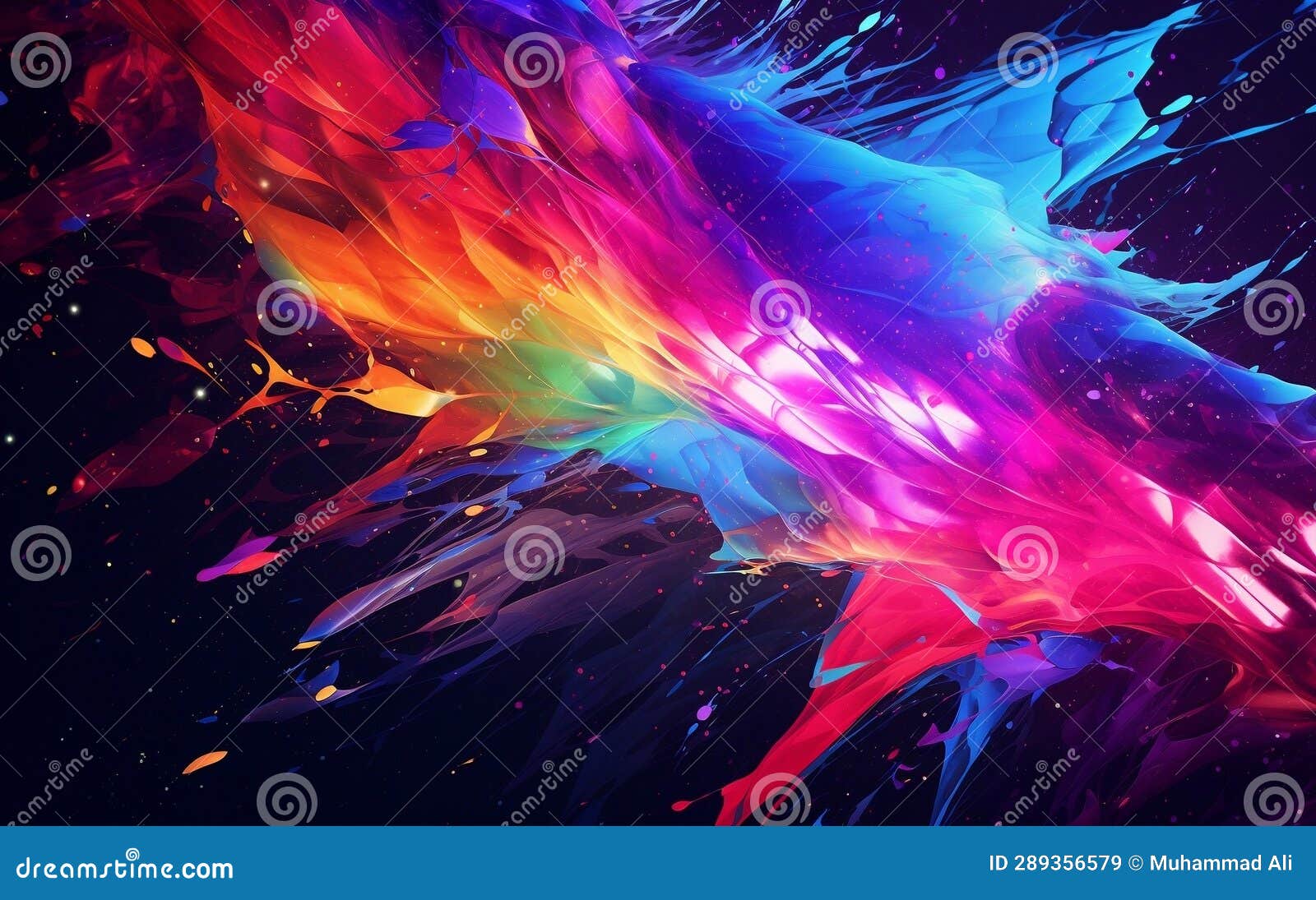 Vibrant Chaos Energetic Splatter Paint Abstract. Generative AI Stock ...