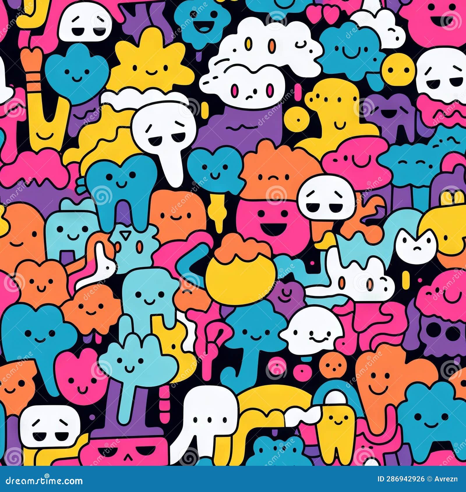 Whimsical Psychedelic Creatures Dance Harmoniously in Delightful Chaos ...