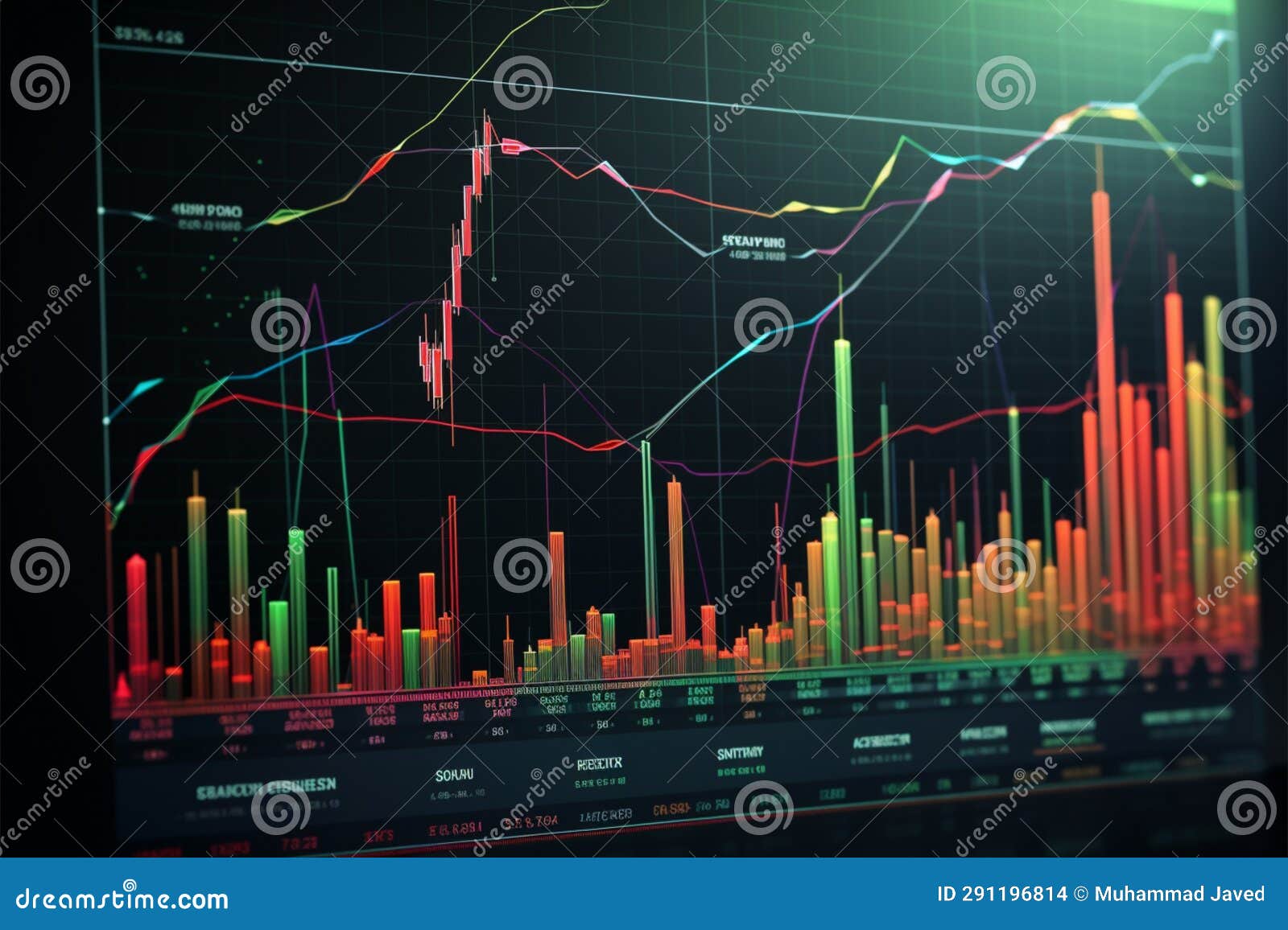 Vibrant Chart Showcases Data with Distinct Red and Green Highlights ...
