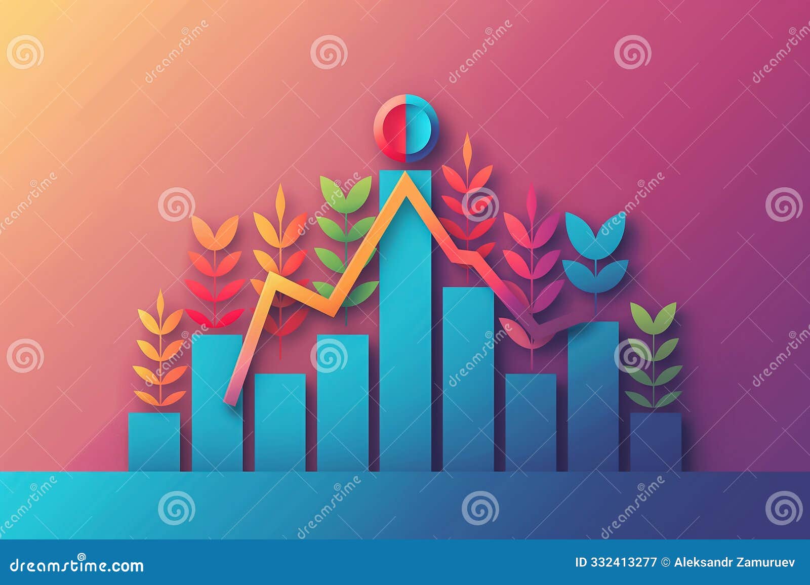 A Vibrant Chart Shows a Significant Upward Trend, Represented by a Bold ...