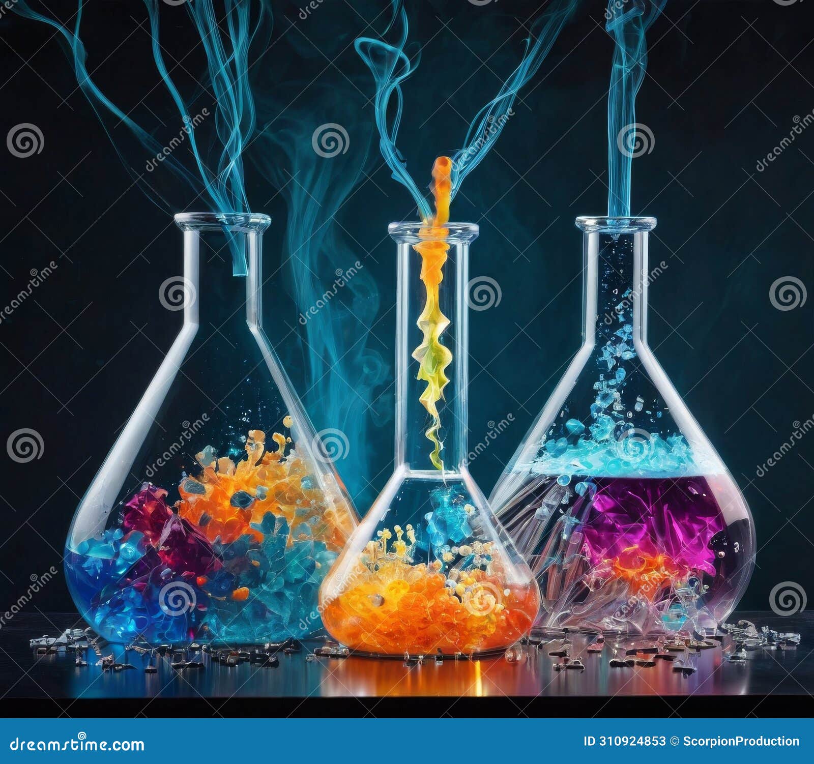 Vibrant Chemical Reaction Display Stock Image - Image of science ...
