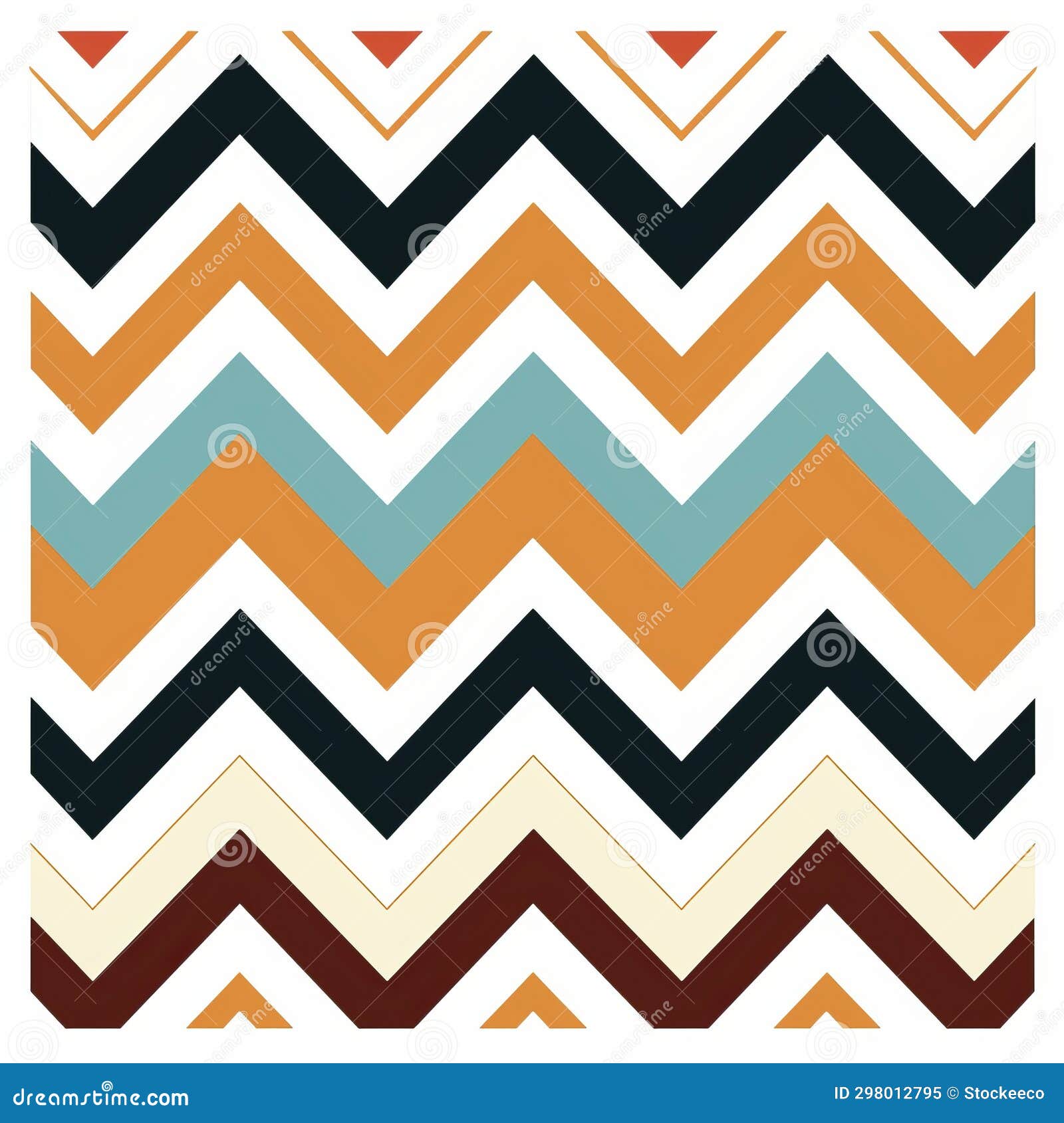 Vibrant Chevron Pattern in Orange, Brown, and Black Stock Illustration ...