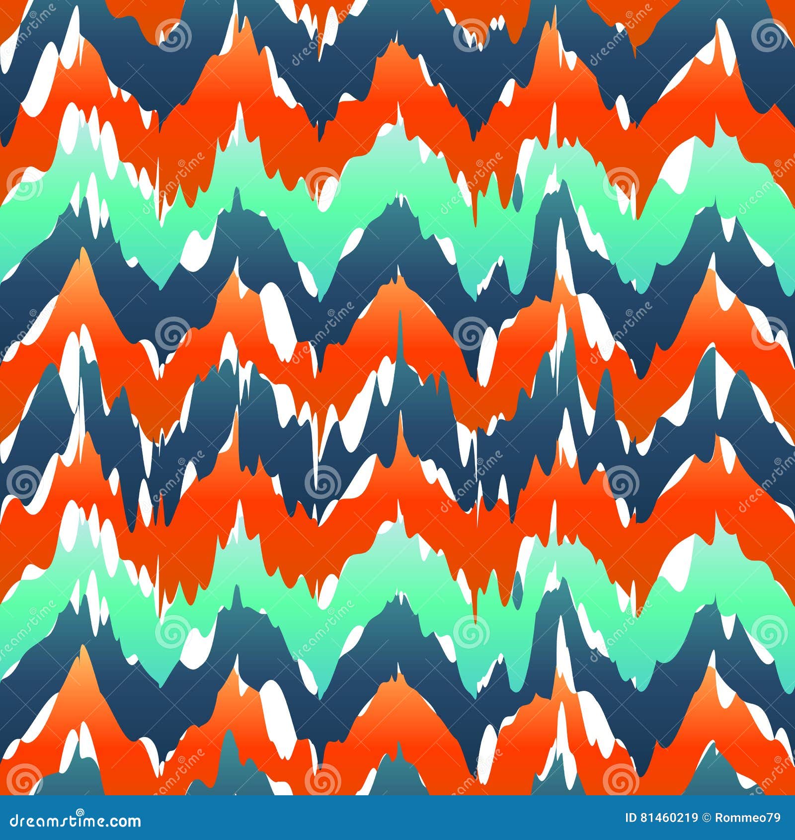 Vibrant Chevron Pattern. Spring Zig Zag Pattern Green Blue Color Stock ...