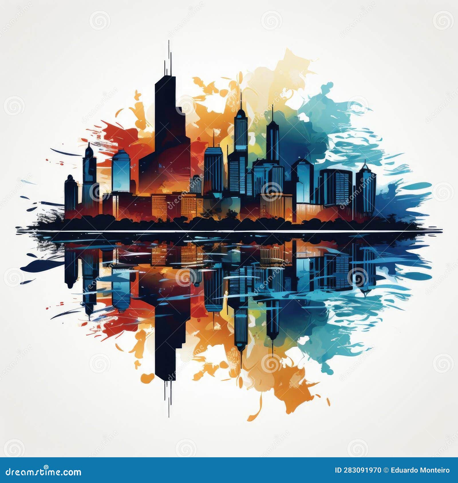 Chicago Skyline Graffiti