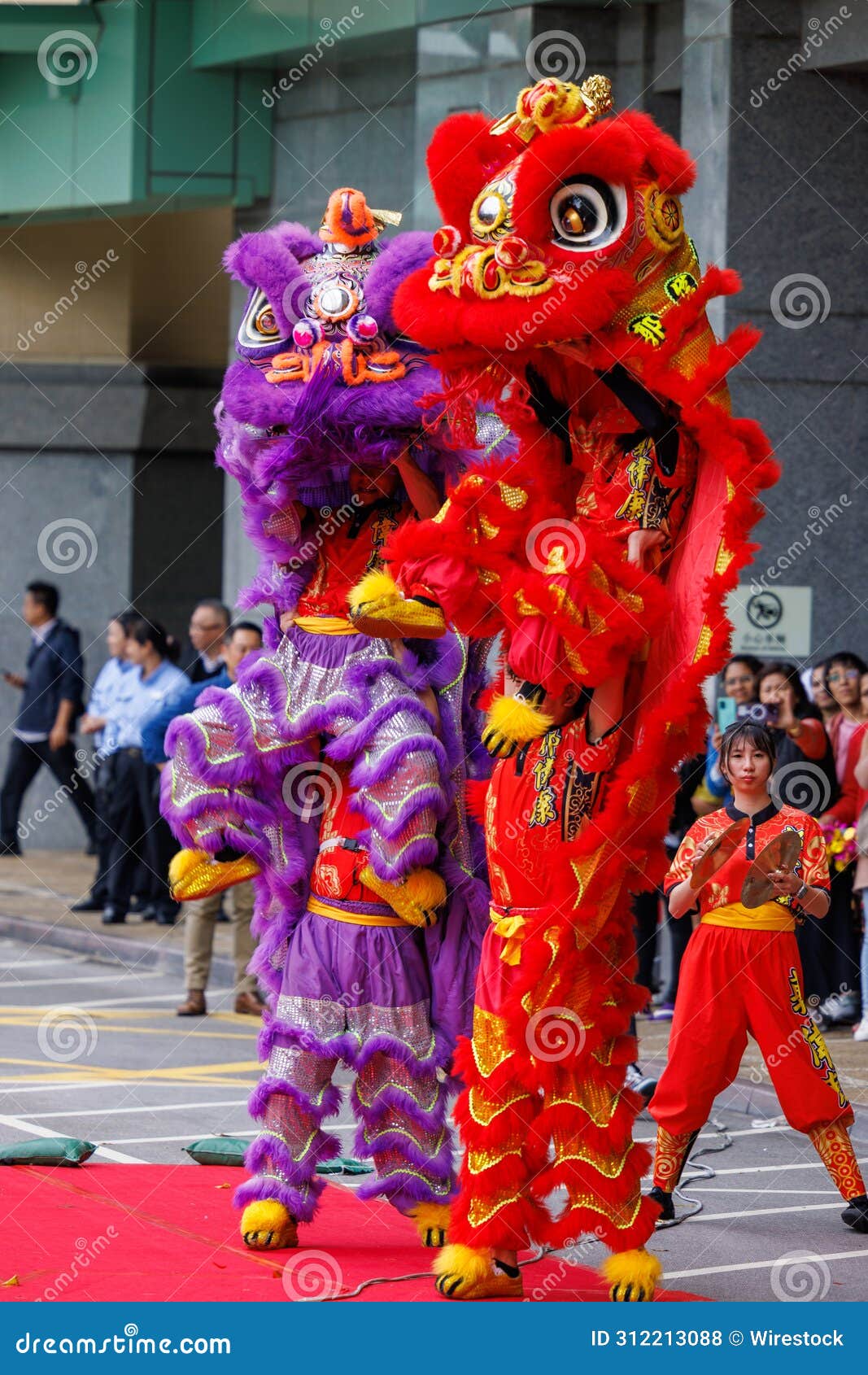 Chinese Lion Dance Performance in Cultural Celebration Editorial Stock ...
